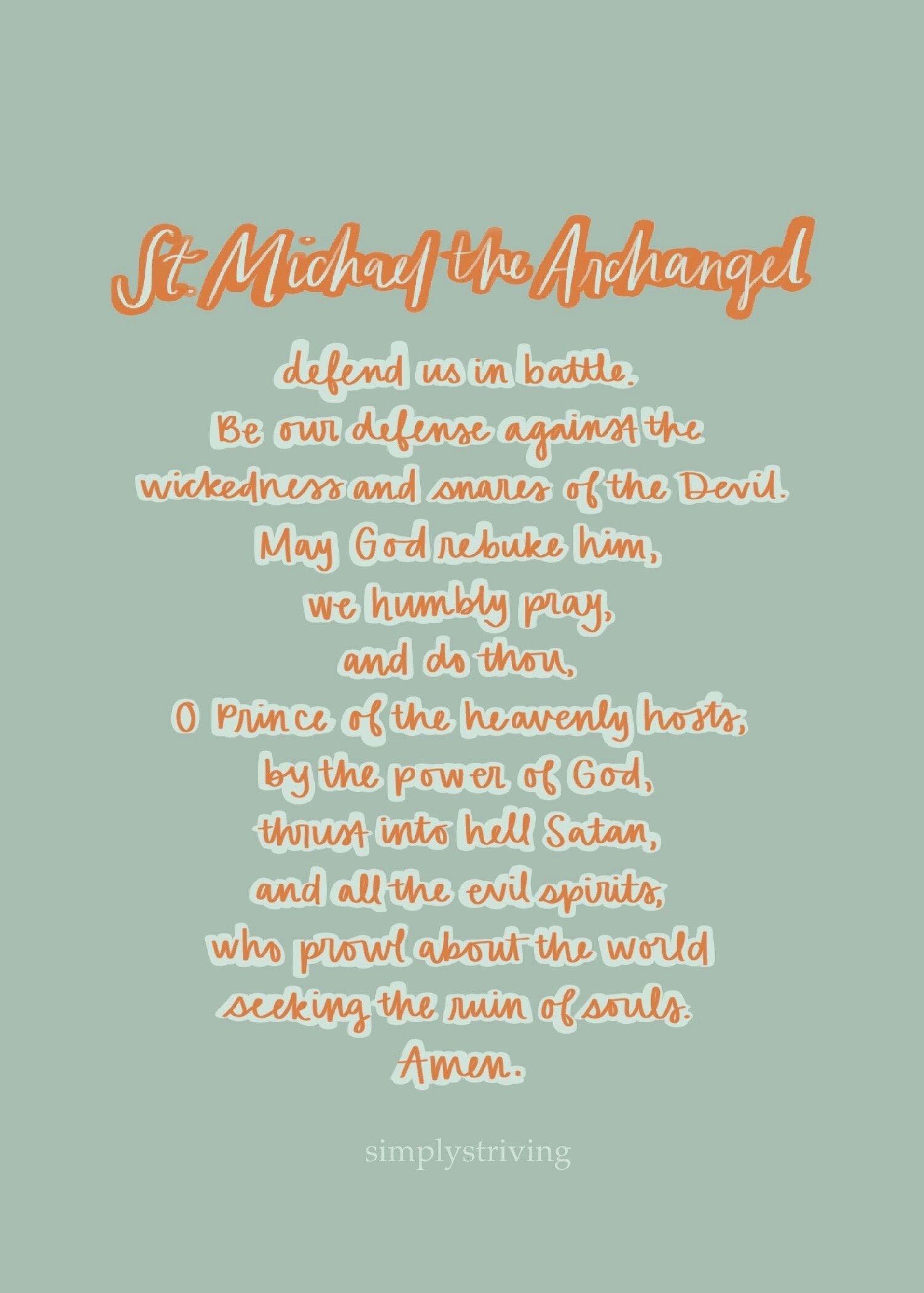 St. Michael the Archangel Prayer - Etsy