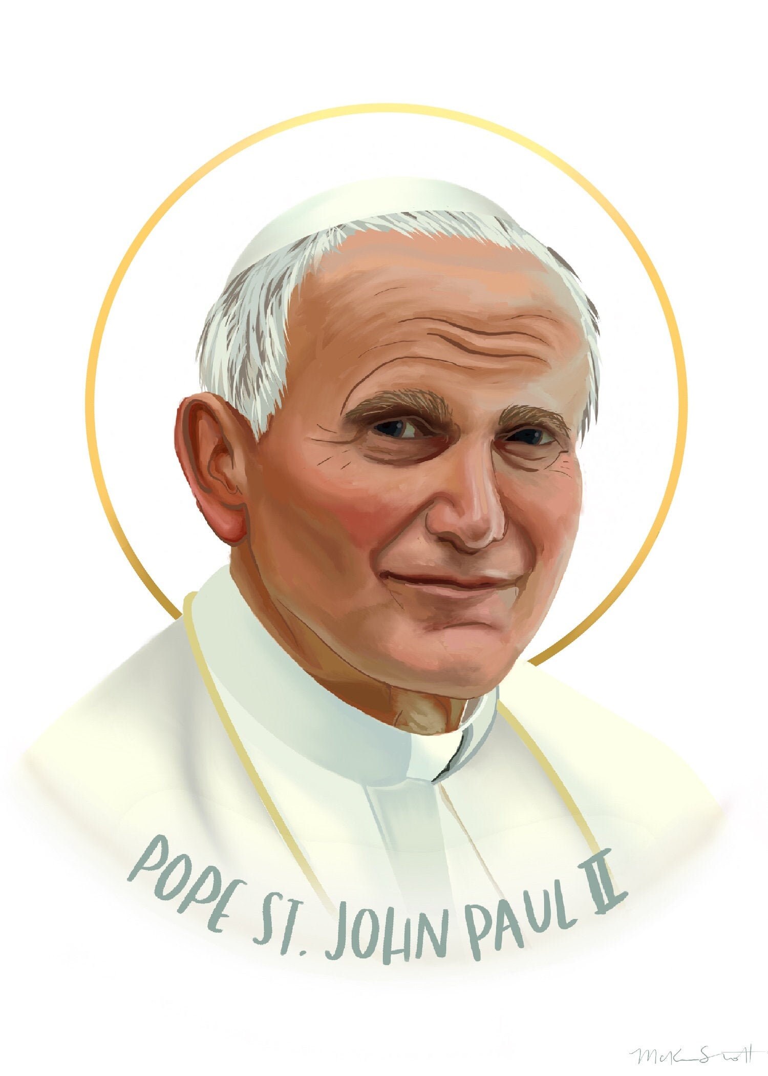 Pope St. John Paul II - 5x7 - Etsy