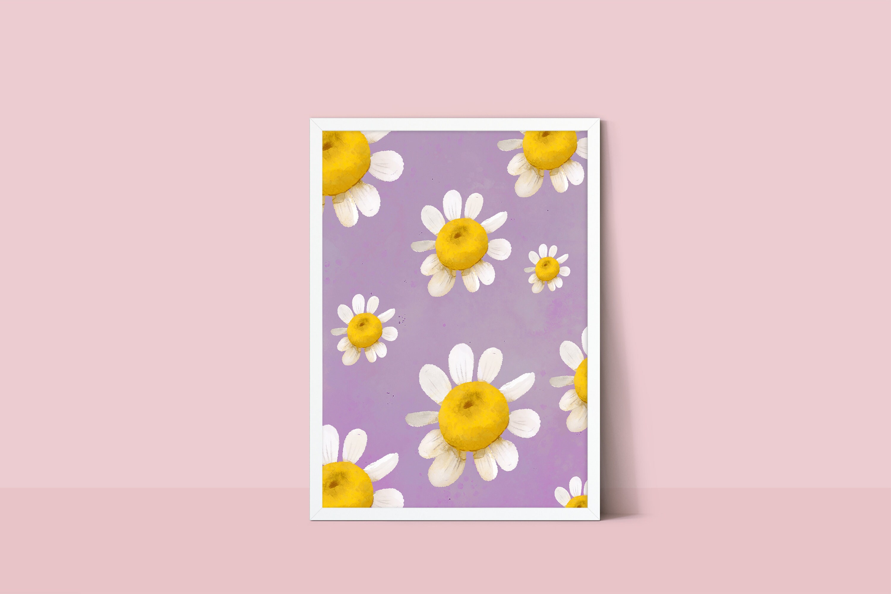 Purple Daisy Wall Art Digital Print Nursery Baby Shower Gift - Etsy