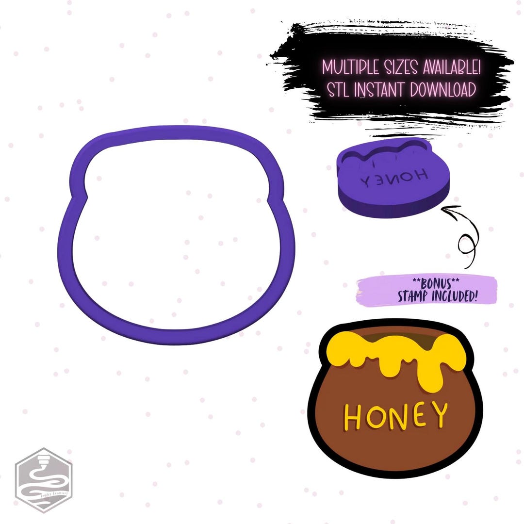 Honey Pot Cookie Cutter STL Digital Download - STL Instant Download for ...