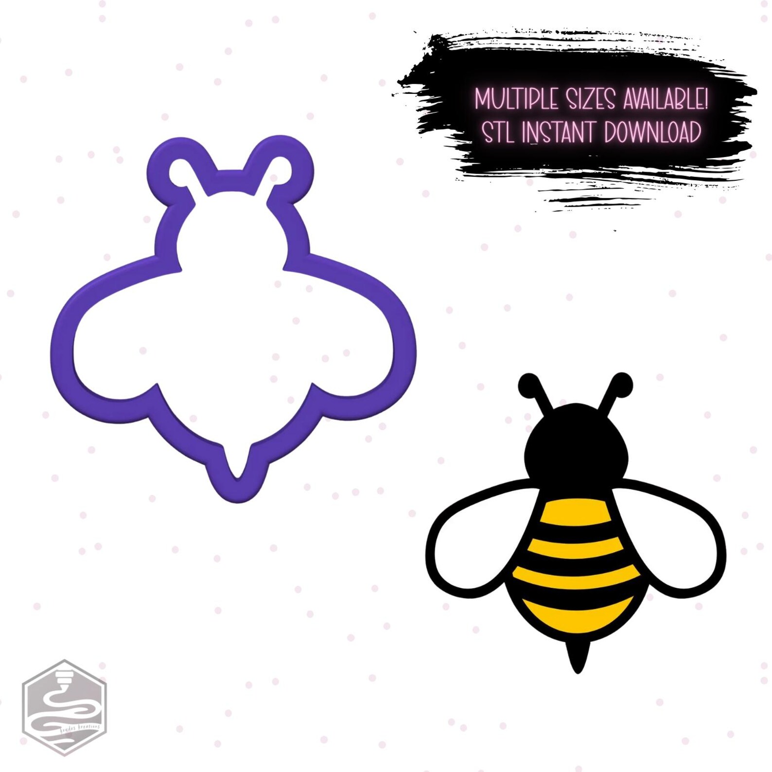 Bee Theme Cookie Cutter Set STL – 5 Sizes (digital Download) - Etsy