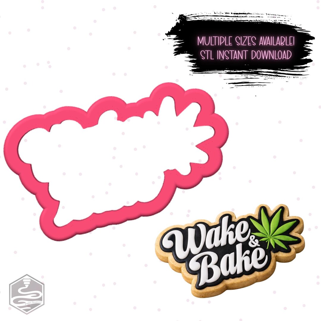 Wake and Bake Cookie Cutter STL – 5 Sizes, Projector Image (digital ...