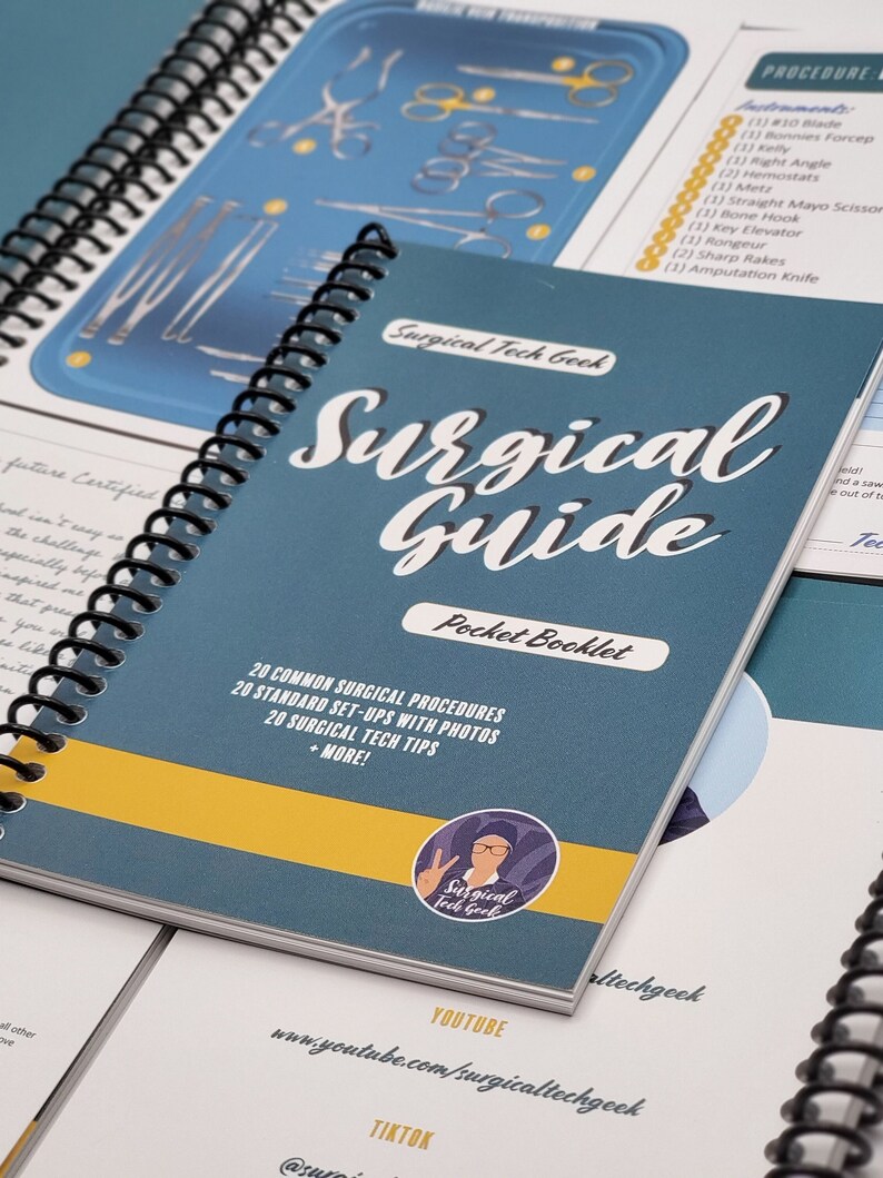 Surgical Guide Pocket Booklet Surgical Tech Clinical Booklet - Etsy