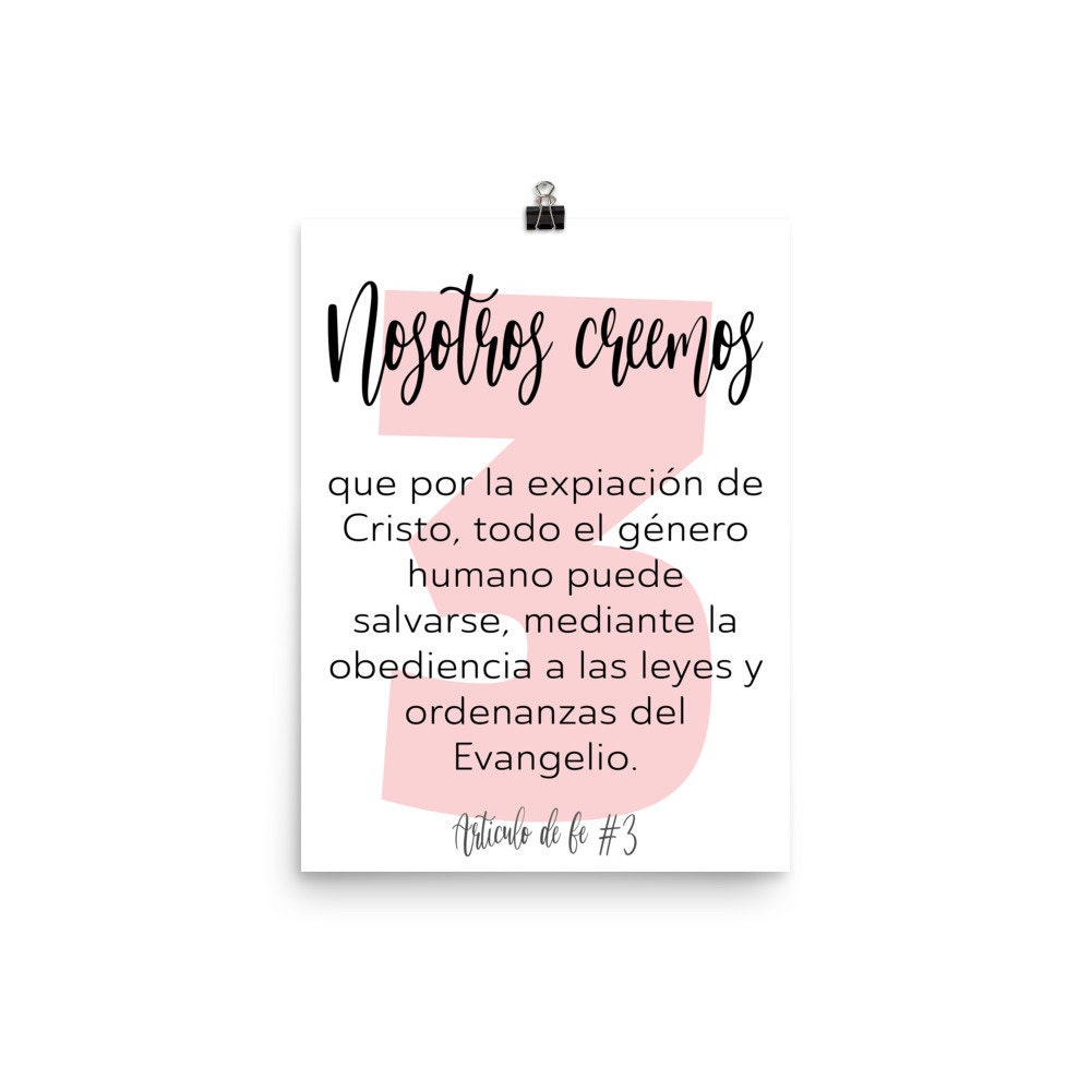 Articles of Faith Digital Prints [spanish], LDS Articles of Faith ...