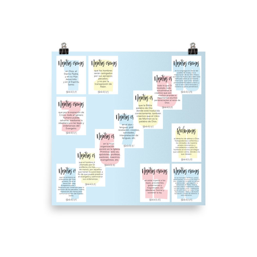 Articles of Faith Digital Prints spanish, LDS Articles of Faith ...