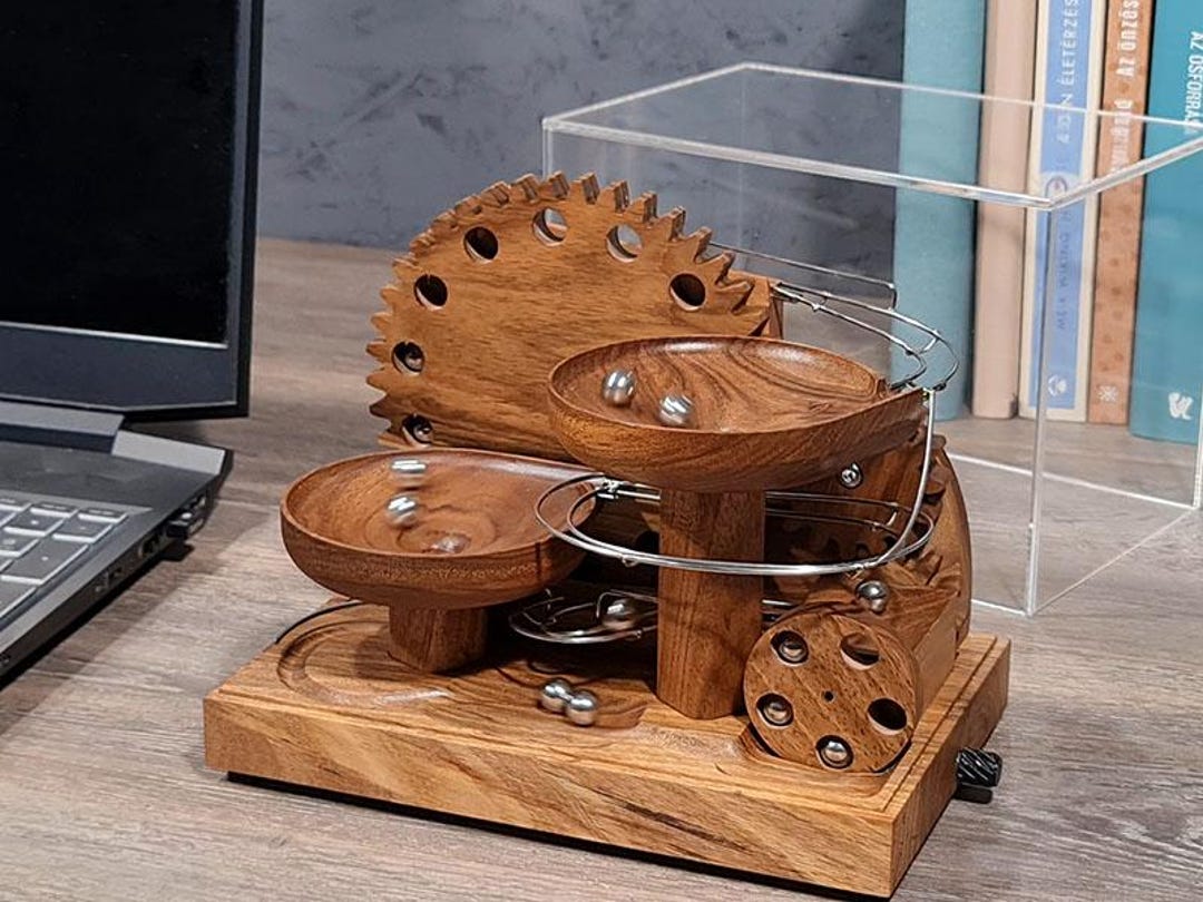 GRAVITY GEARS - Marble Machine - WALNUT /kinetic Art by Steven Frank ...