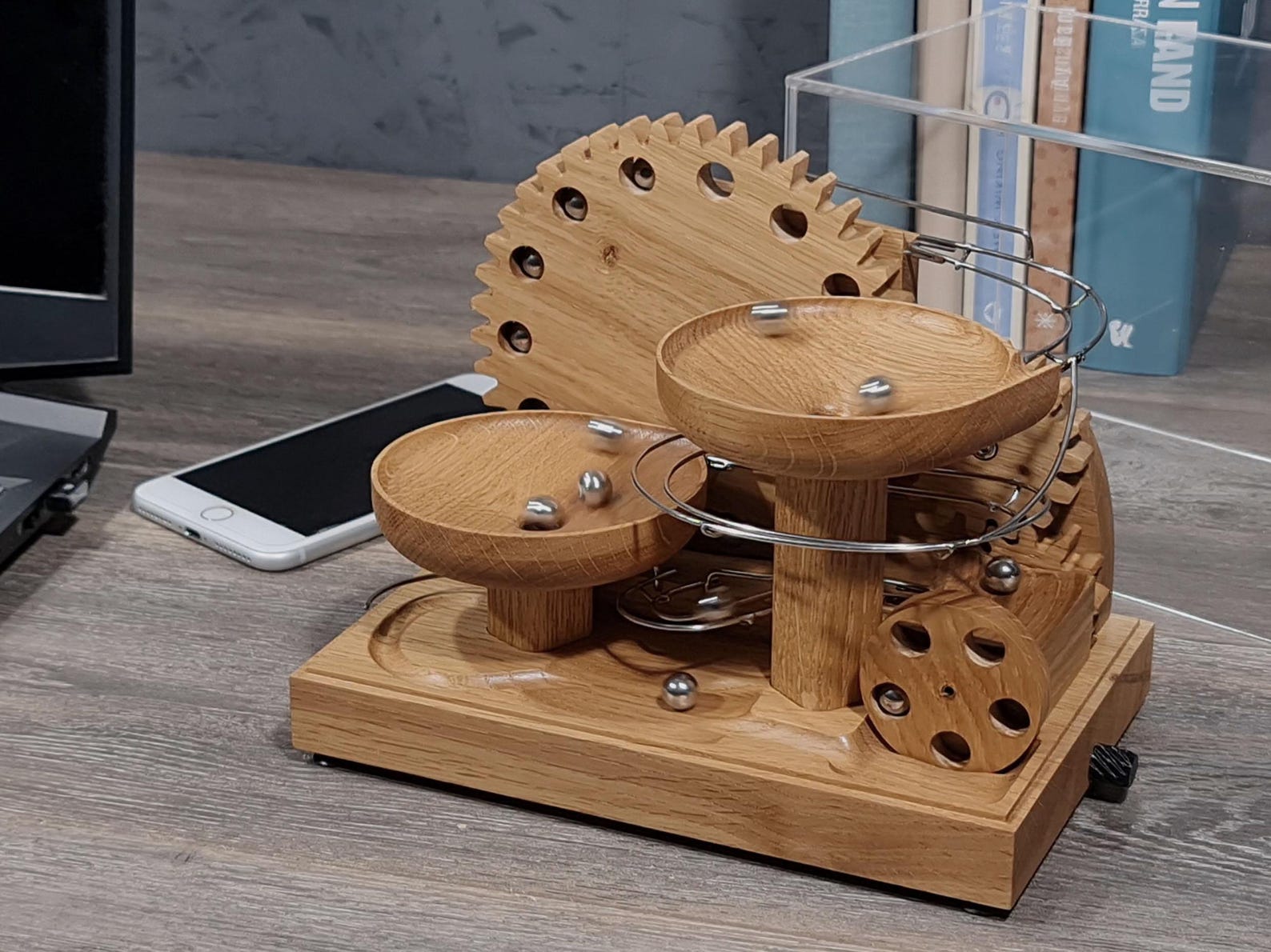 GRAVITY GEARS - Marble Machine - OAK /kinetic Art by Steven Frank/ - Etsy