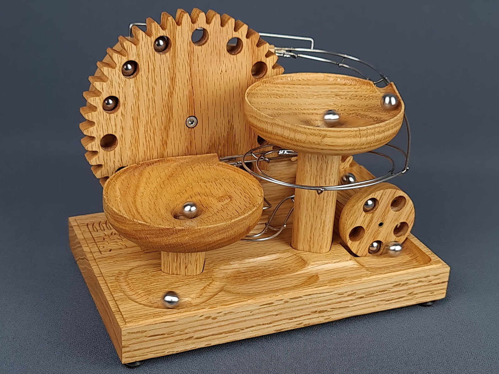 GRAVITY GEARS - Marble Machine - Red Oak /kinetic Art by Steven Frank ...