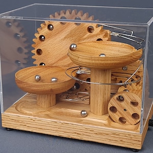 GRAVITY GEARS - Marble Machine - Red Oak /kinetic Art by Steven Frank ...