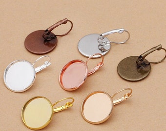 20pcs Brass Lace French Earrings Bezel Blank 12 14 16 18 20mm | Etsy