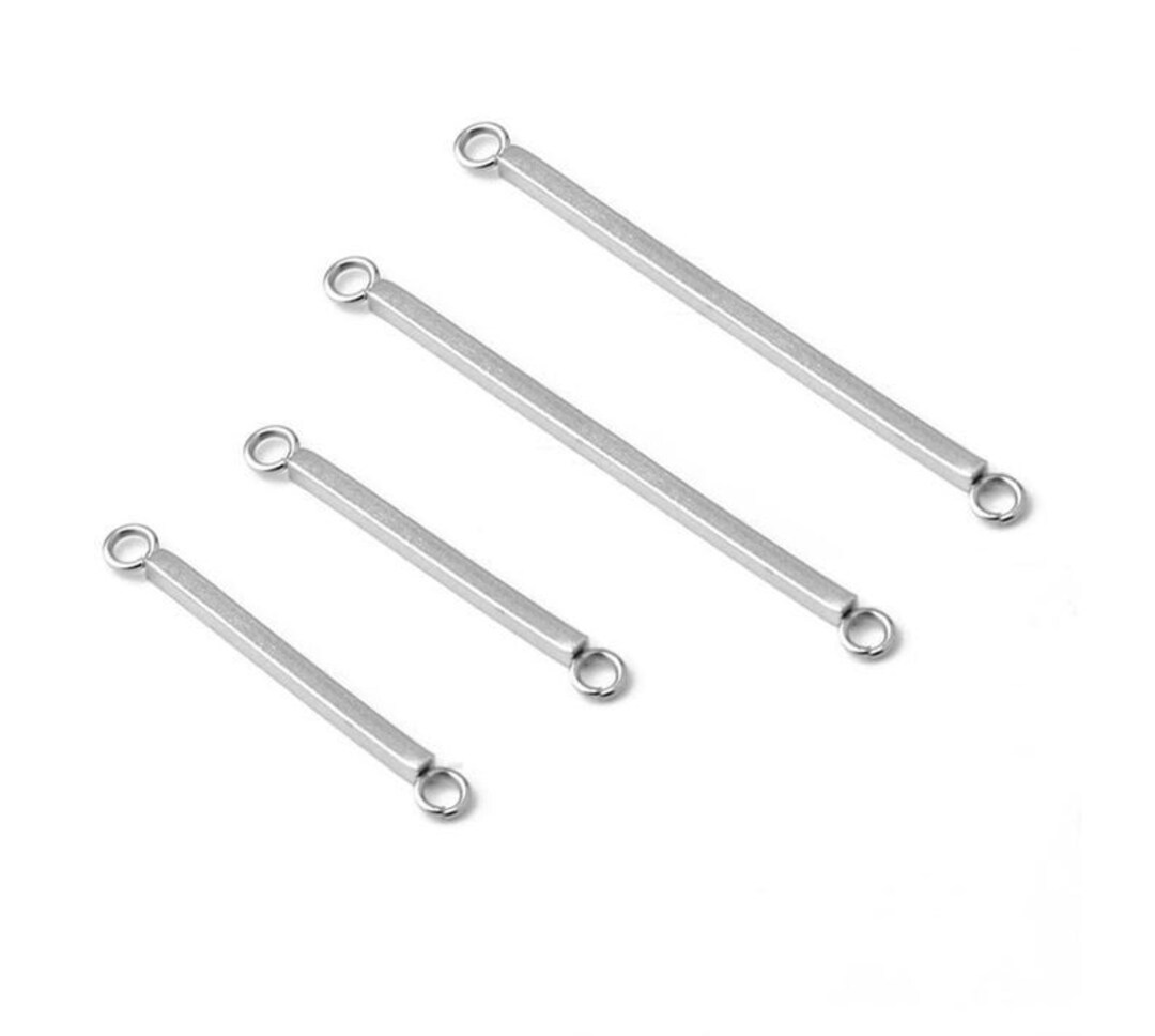 30pcs Stainless Steel Square Rectangle Bar Pendant Connectors - Etsy