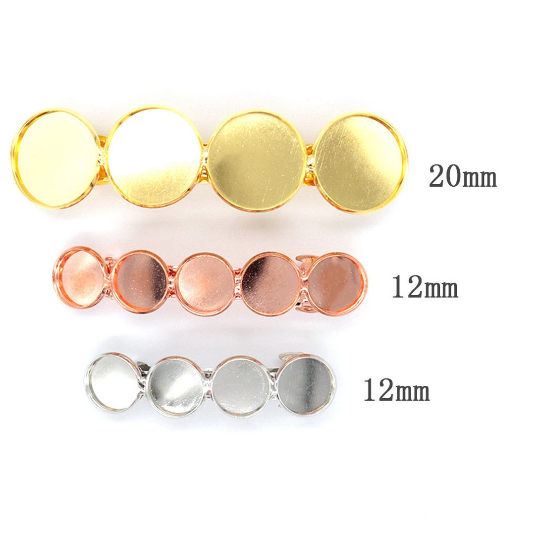 10pcs 4 Trays 20mm Hair Barrette Hair Clips Blank Bezel , Hair Base ...