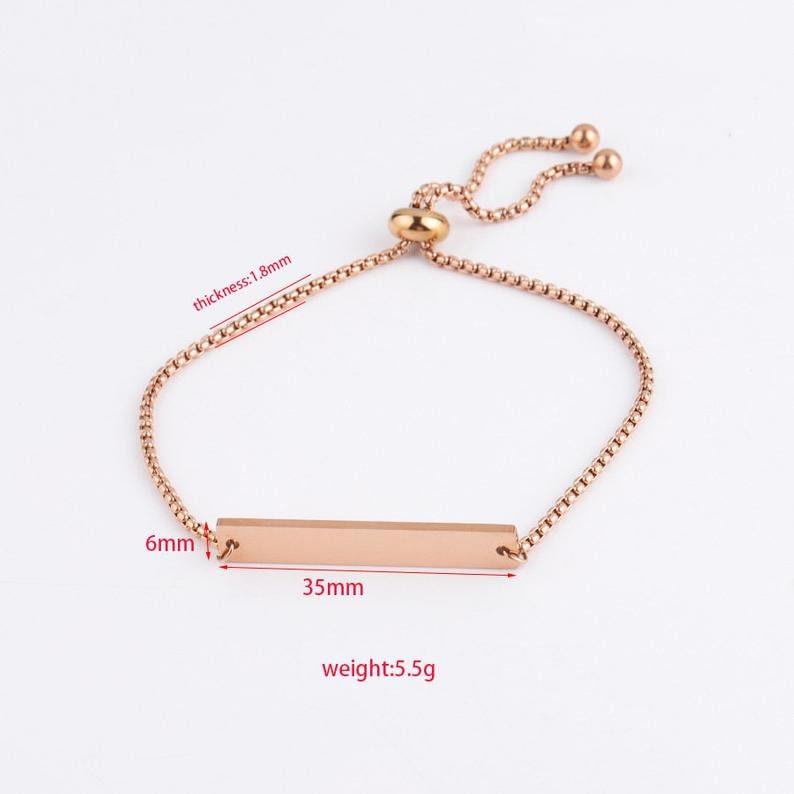 2pcs Stainless Steel Rectangle Bar Adjustable Personalized - Etsy