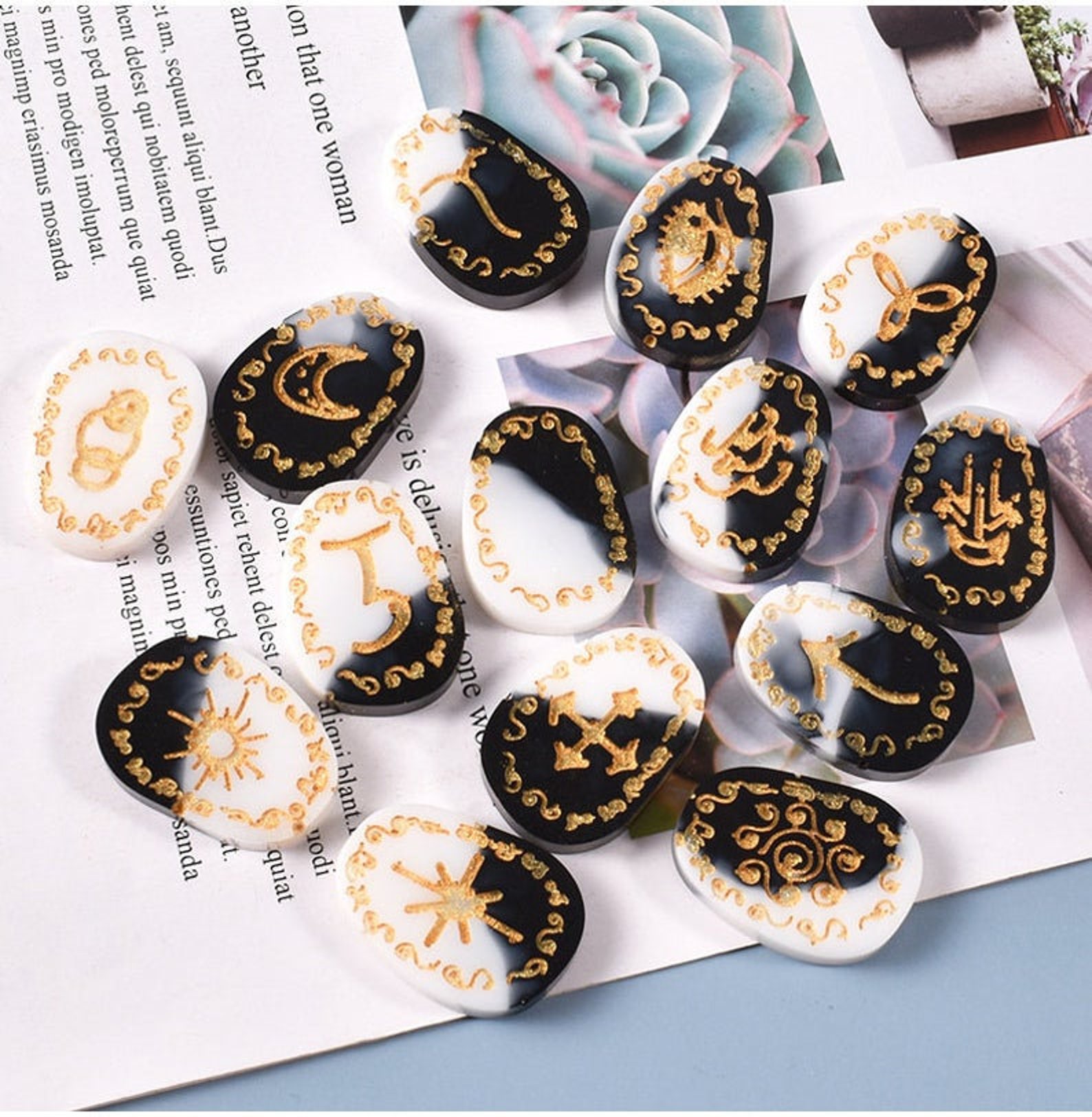 Rune Stone Resin Mold DIY Rune Energy Symbols Mold - Etsy