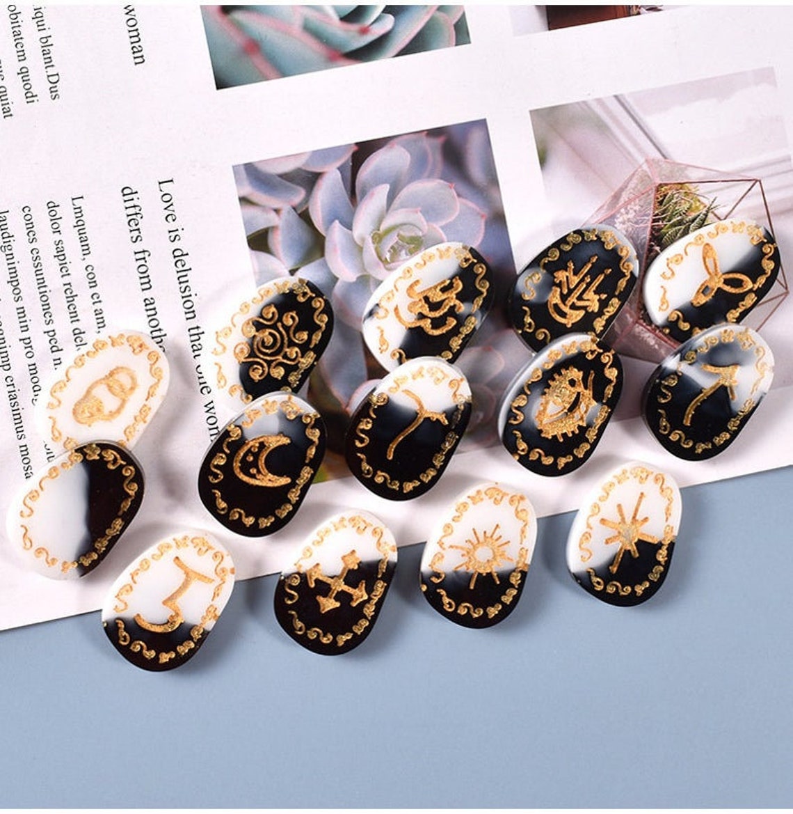 Rune Stone Resin Mold DIY Rune Energy Symbols Mold - Etsy