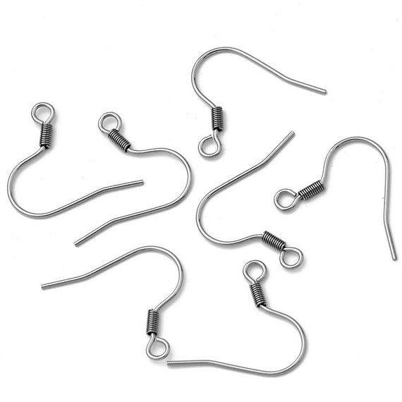 100pcs Stainless Steel Ear Wire Earring Hooks Ear Hook - Etsy
