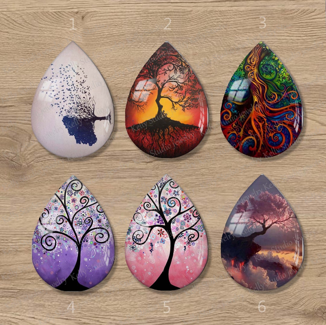 Handmade Photo Teardrop Glass Cabs Cabochons 10x14mm 13x18mm 18x25mm ...