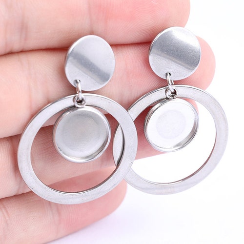 20pcs Stainless Steel Earring Bases Blanks Earring Base - Etsy