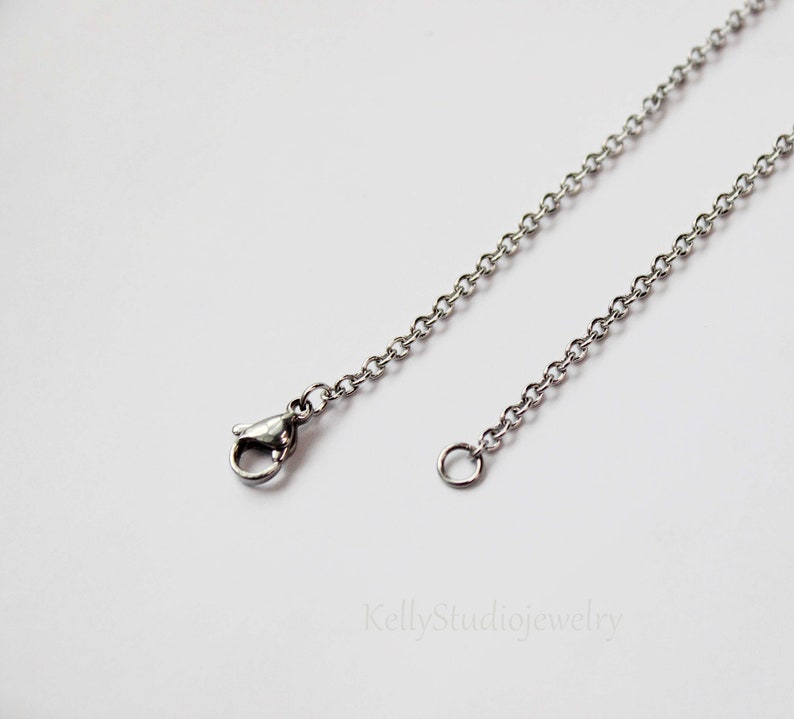 5set stainless steel Pendant blank necklace chain 14mm 18mm | Etsy
