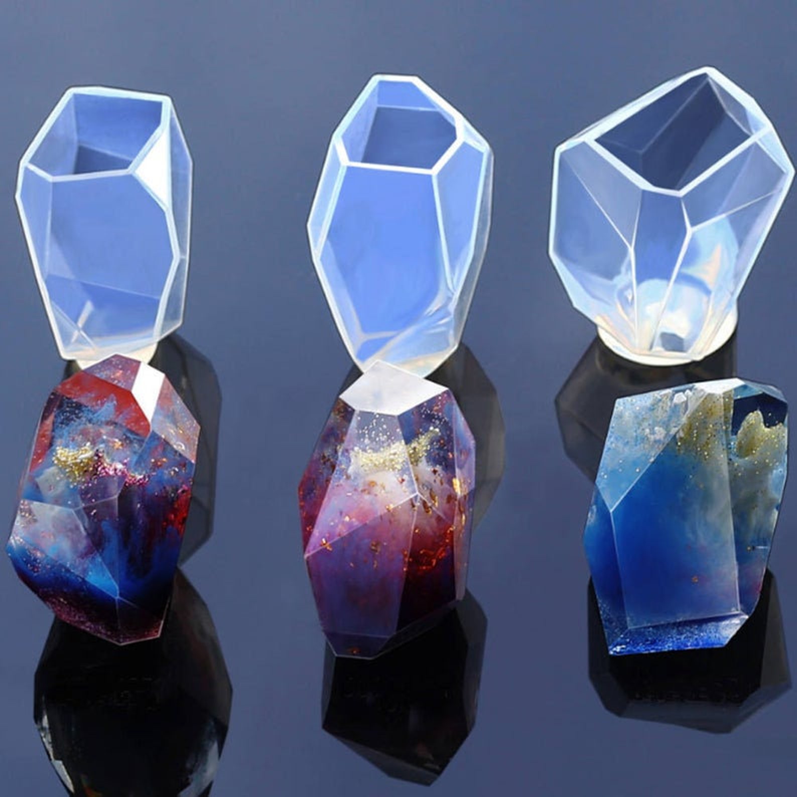 DIY Silicon Mold Faceted Stone Silicone Moldgem Stone Resin | Etsy