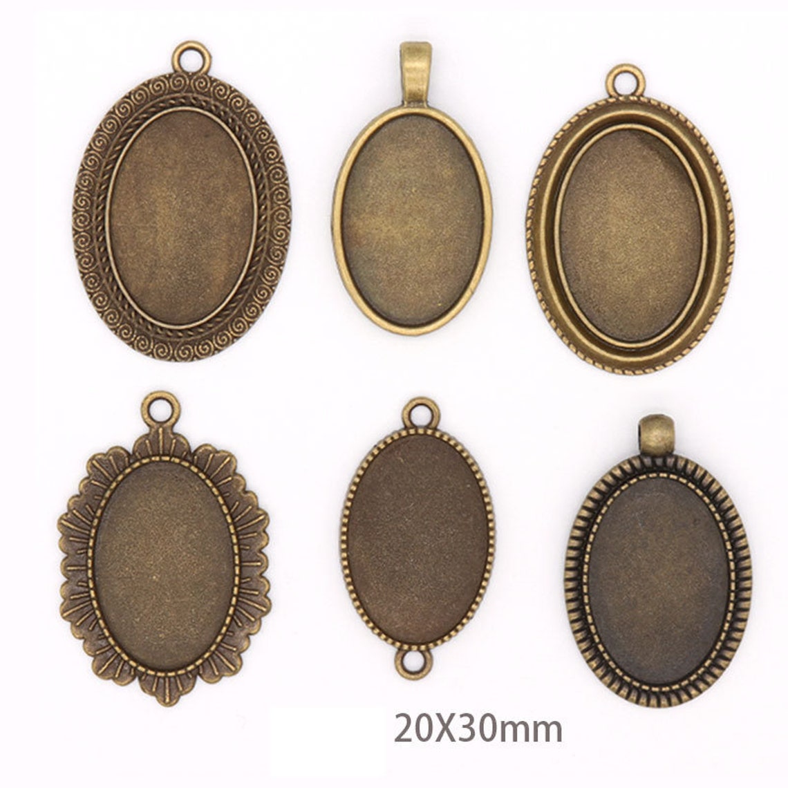 10pcs Alloy Oval 20x30mm Pendant Blanks Pendant Bezel Cups - Etsy