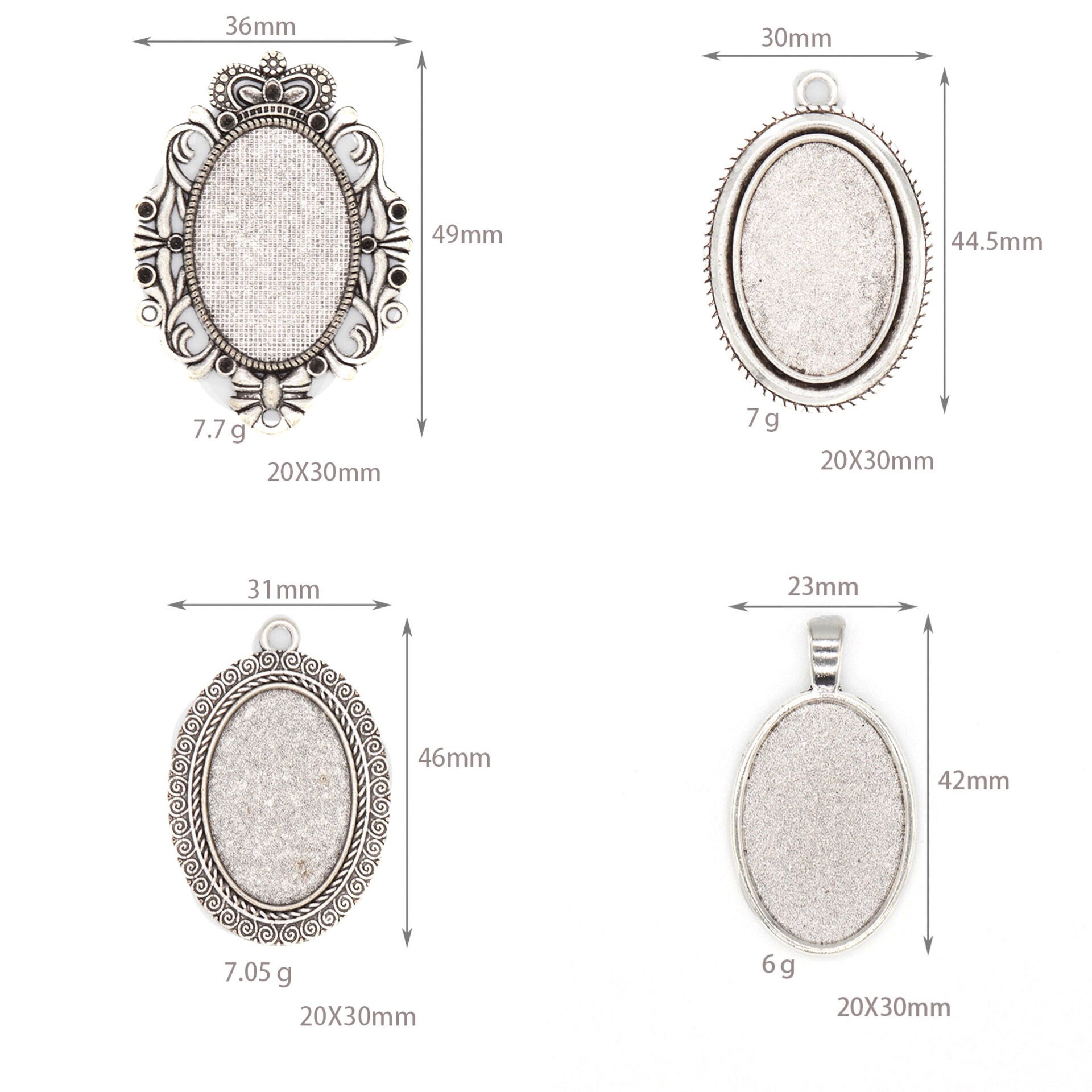 10pcs Alloy Oval 20x30mm Pendant Blanks Pendant Bezel Cups - Etsy