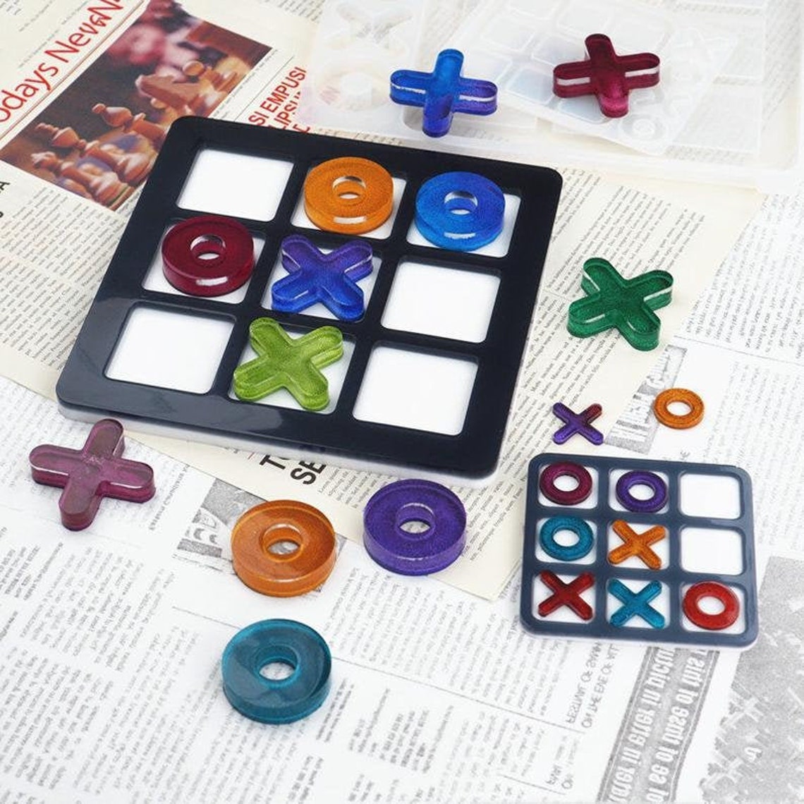 Table Game Mold Epoxy Resin Table Game Mold Tic Tac Toe - Etsy
