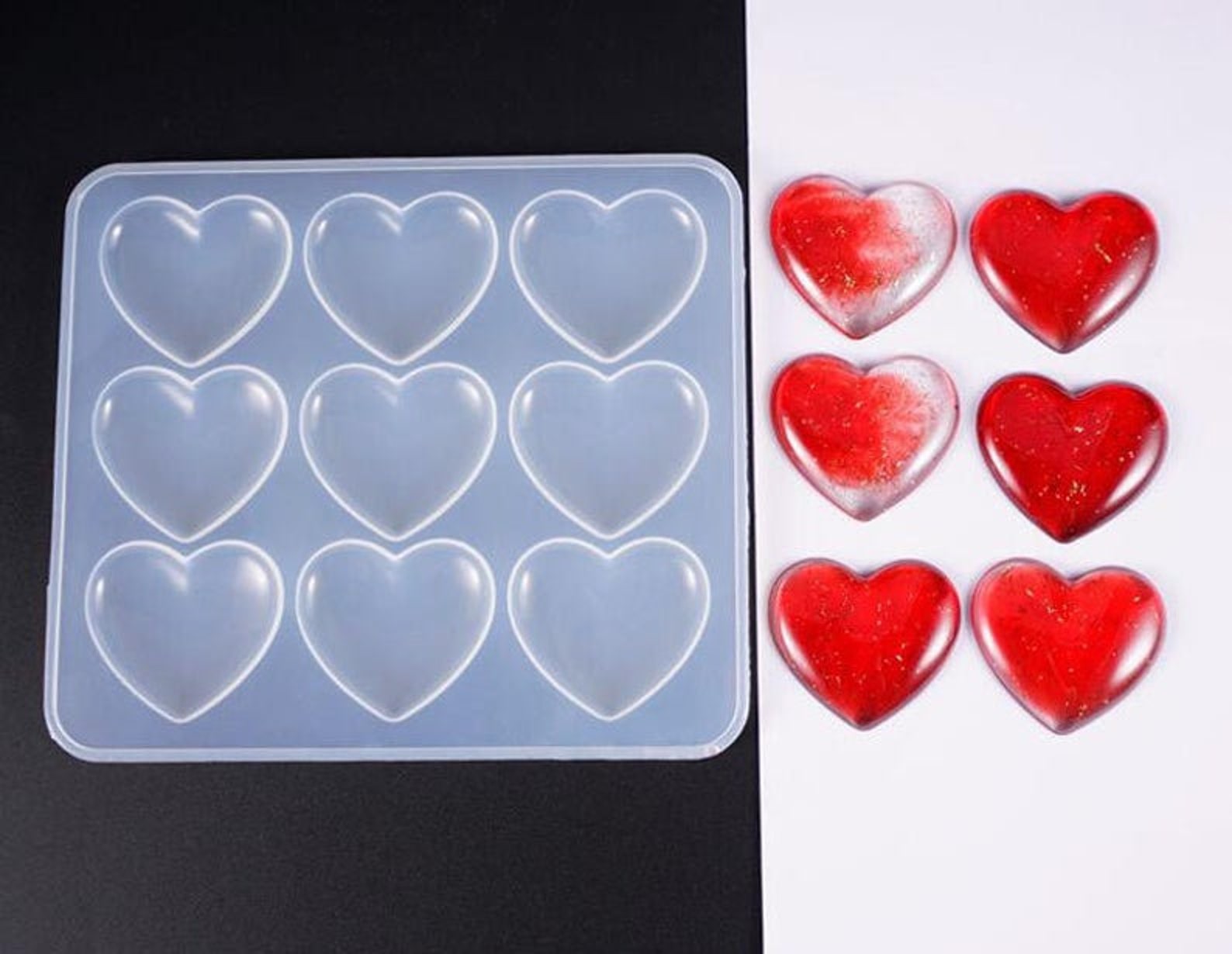Love Heart Resin Mold Heart Resin Silicone Mould Handmade - Etsy