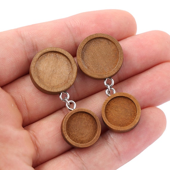 10pcs Blank Wood Cabochon Earring Base Settings 12mm 14mm - Etsy