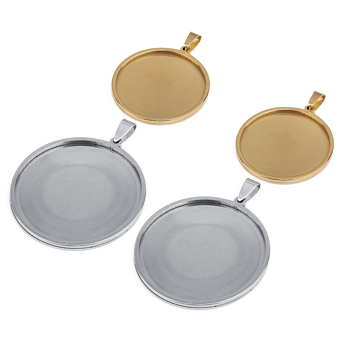 5pcs Stainless Steel 20/25/30mm Bezel Blanks Bezel Tray - Etsy
