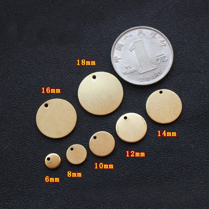 50pcs Thick 6/8/10/12/14/16/18mm Pure Copper Single Hole Round - Etsy