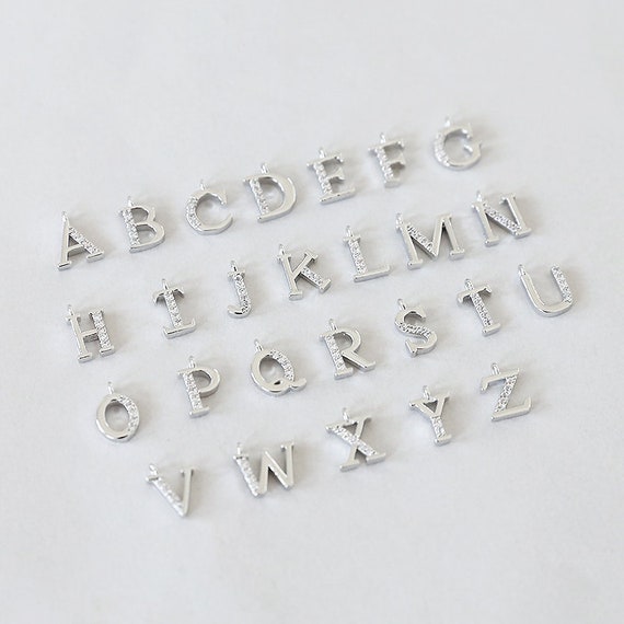Alloy Diamond English Alphabet Charm Pendant Diy Handmade - Etsy