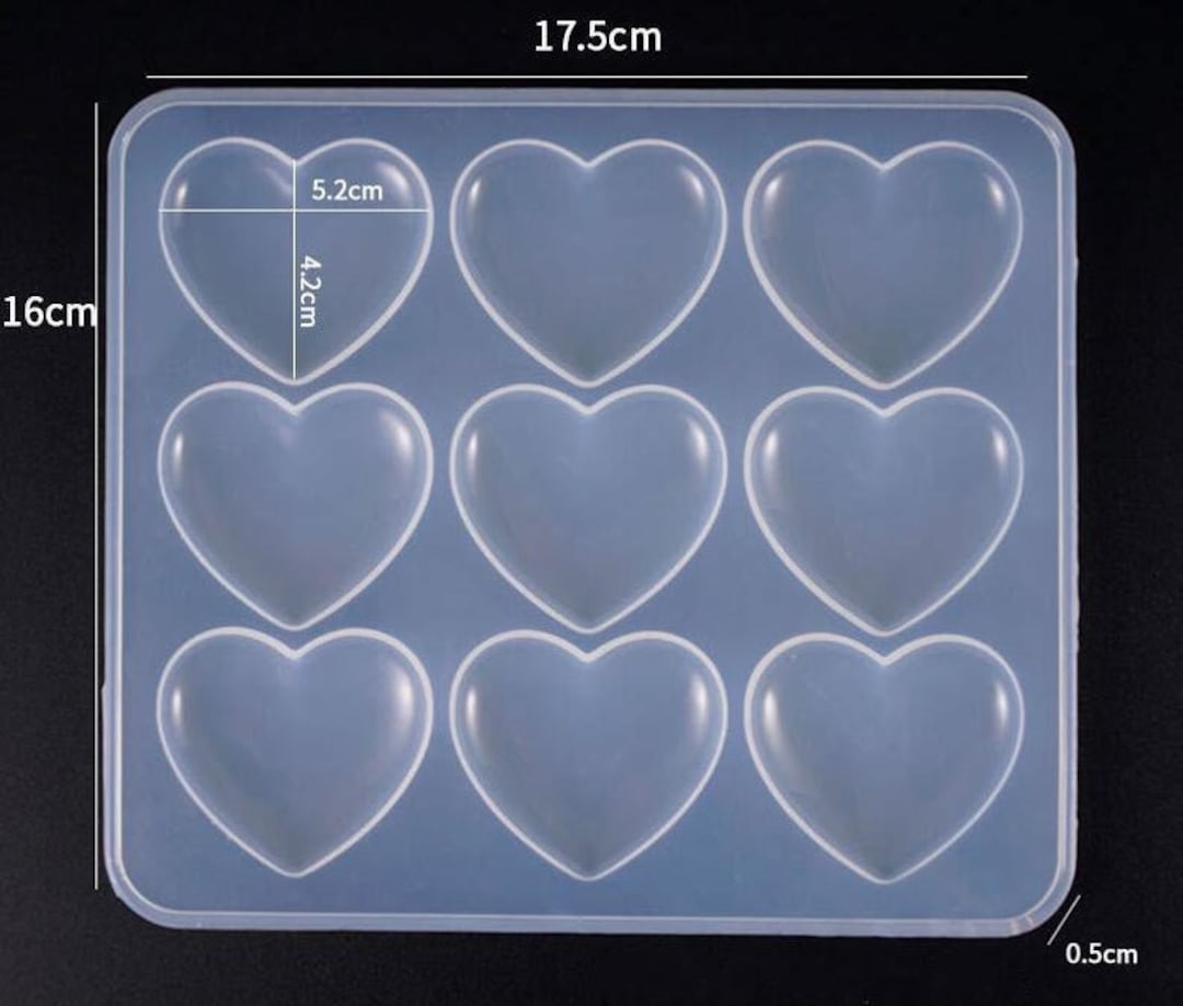 Love Heart Resin Mold, Heart Resin Silicone Mould, Handmade Transparent ...