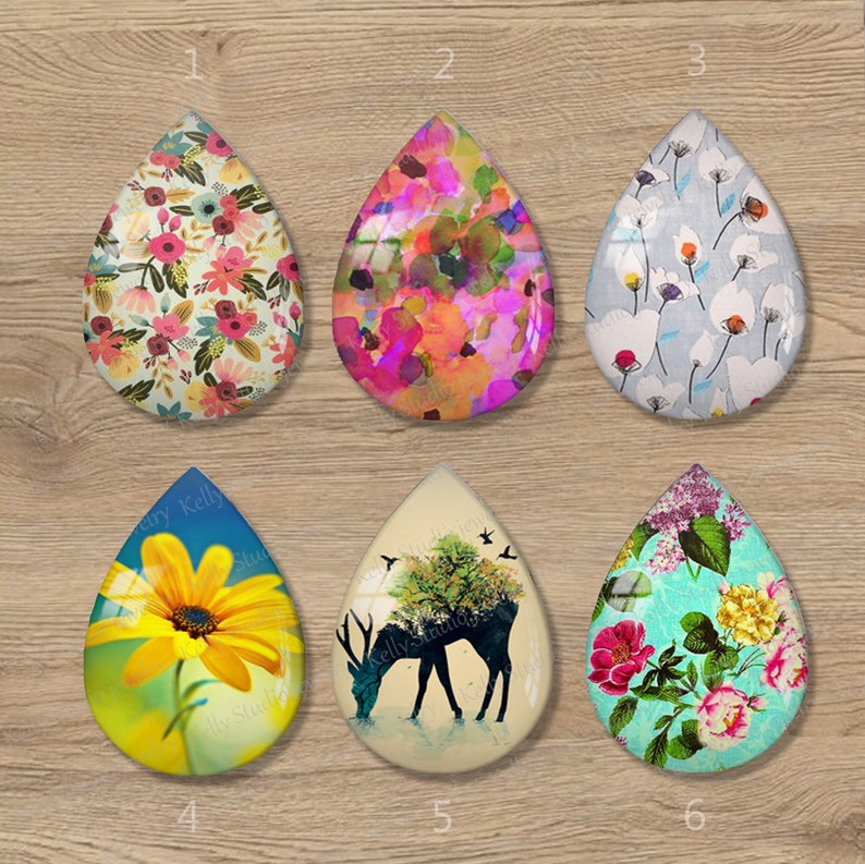 Handmade Photo Teardrop Glass Cabs Cabochons 10x14mm 13x18mm - Etsy