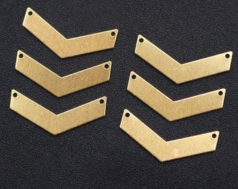 50pcs Raw Brass V Shape Pendant Charms - Etsy
