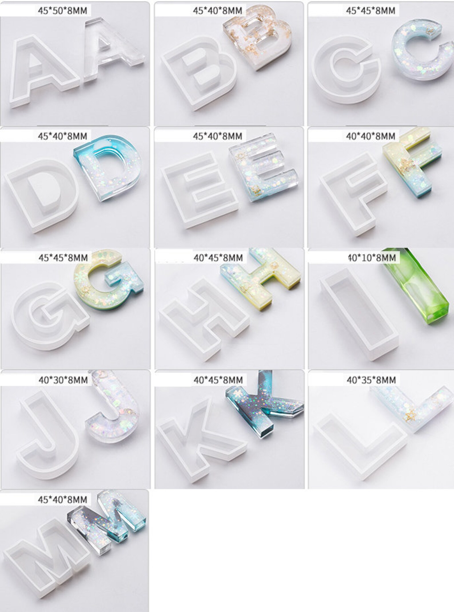 Letter Keyboard Silicone Resin Molds A-Z Alphabet Silicone - Etsy
