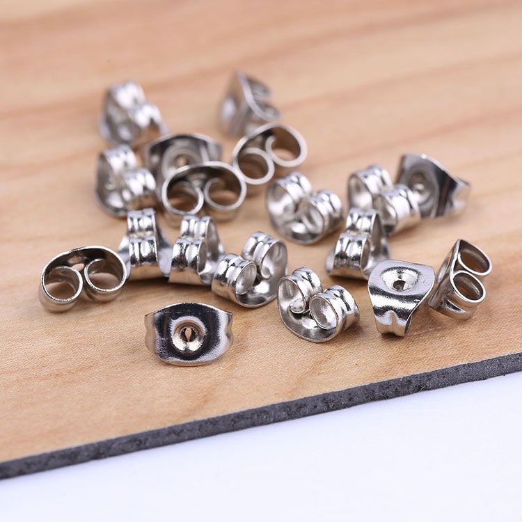 100pcs Stainless Steel Back Earring Stopper - Etsy
