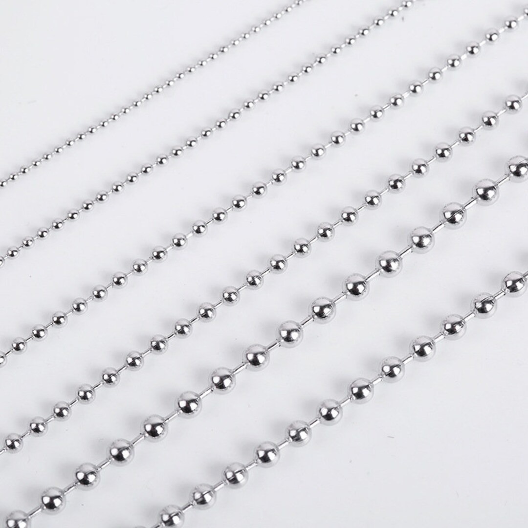 10(m) 39ft Stainless Steel Ball Bead Chains, Bulk Chain, 1.5mm/2.0mm/2 ...