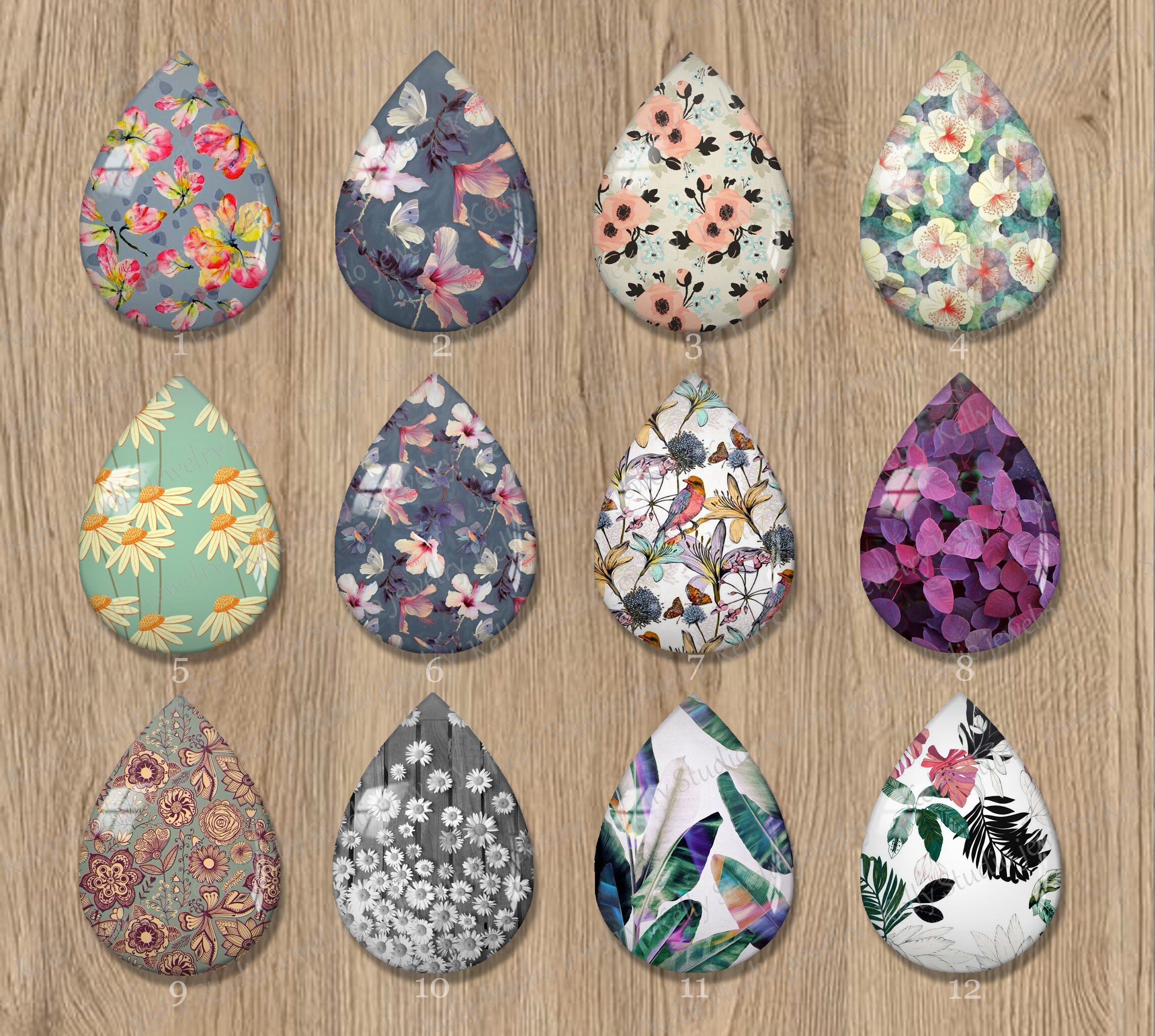 Handmade Photo Teardrop Glass Cabs Cabochons 10x14mm 13x18mm 18x25mm ...