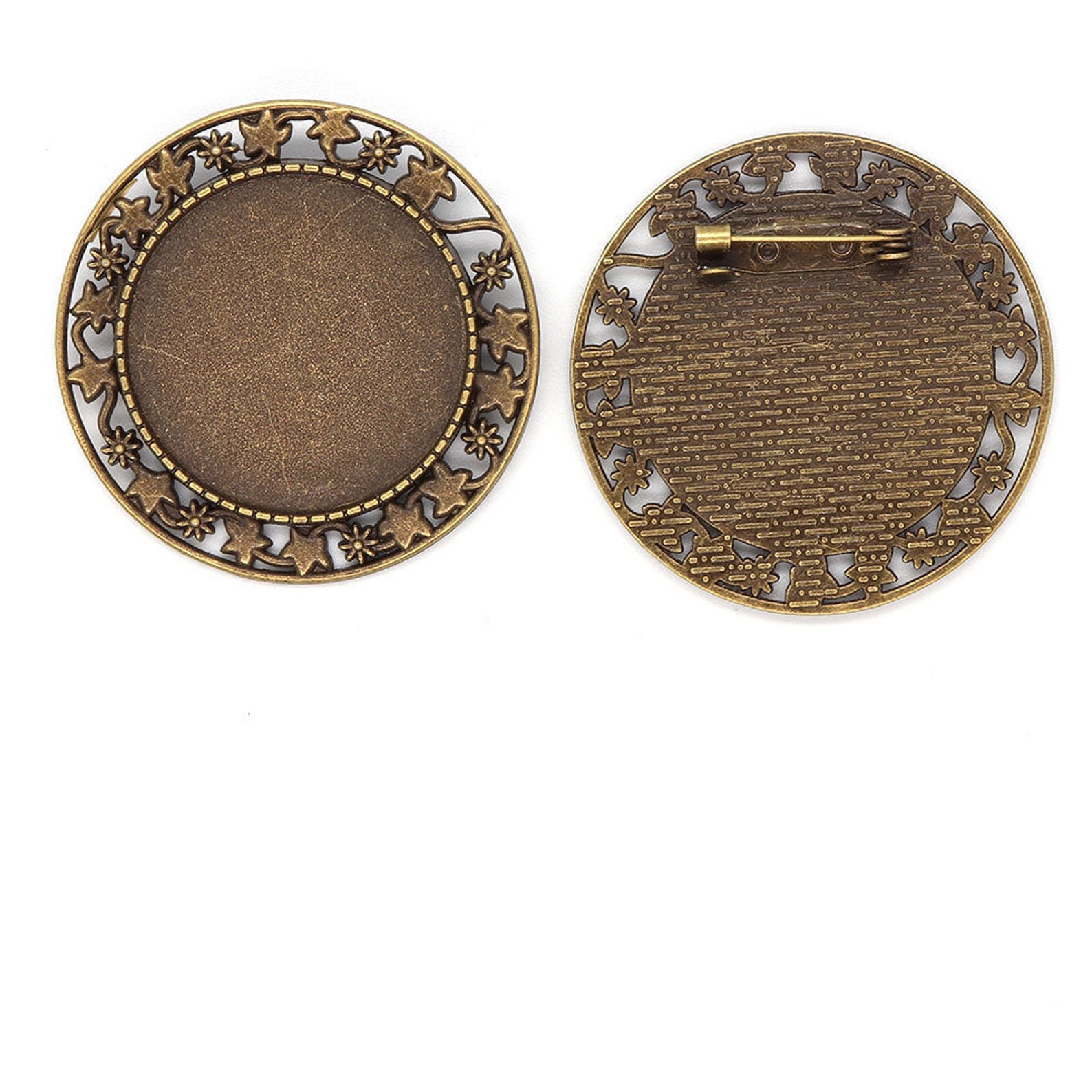 30pcs Alloy 30mm Bezel Brooches Blank Cabochon Safety Brooch - Etsy