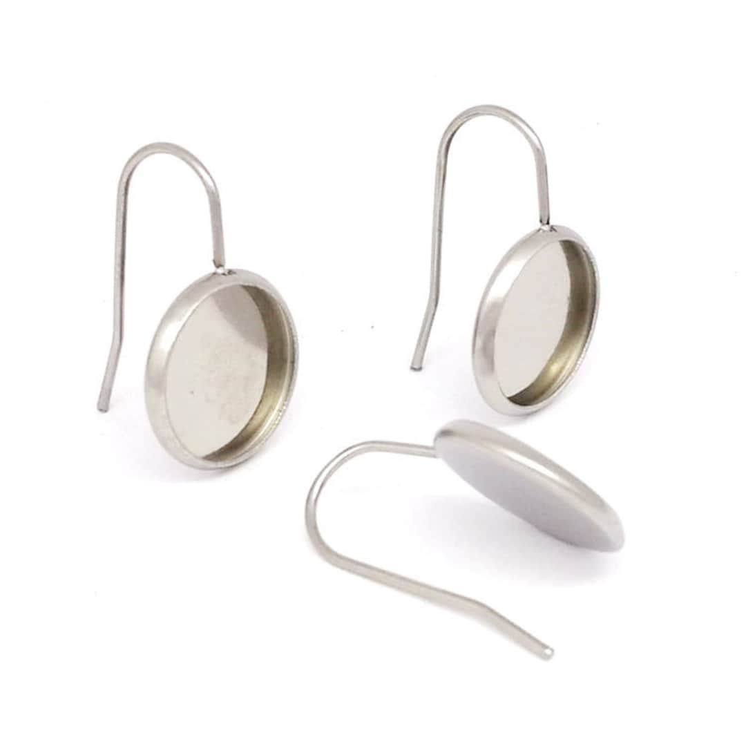 20pcs Stainless Steel Bezel Earring Blanks 8mm 10mm 12mm Earring Blanks ...