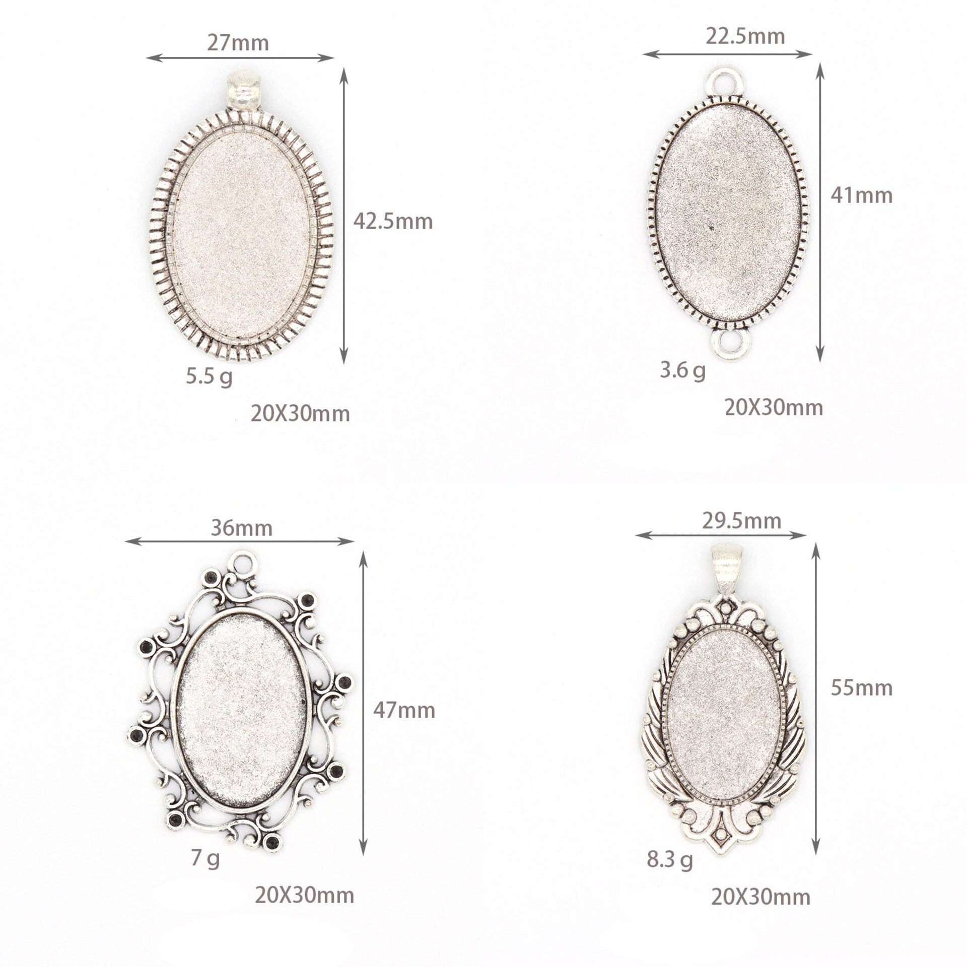 10pcs Alloy Oval 20x30mm Pendant Blanks Pendant Bezel Cups - Etsy