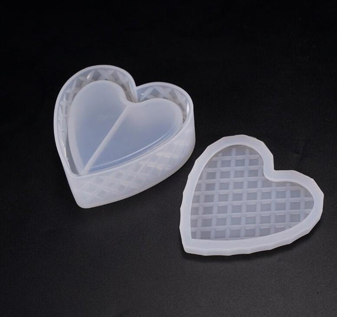 Heart Shape Jewelry Box Silicone Mold, Handmade Heart Jewelry Case Mold ...