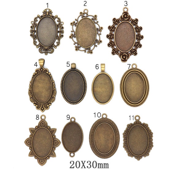 10pcs alloy oval 20x30mm pendant Blanks 13x18mm pendant bezel | Etsy