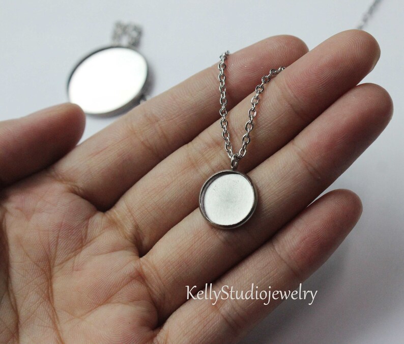 10set Stainless Steel Pendant Blank Necklace Chain 10 12 14 16 - Etsy