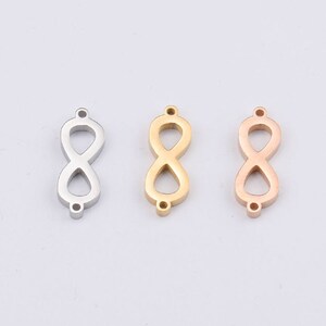 10pcs Stainless Steel Infinity Symbol Charms Pendant Linker 7x21mm, DIY ...