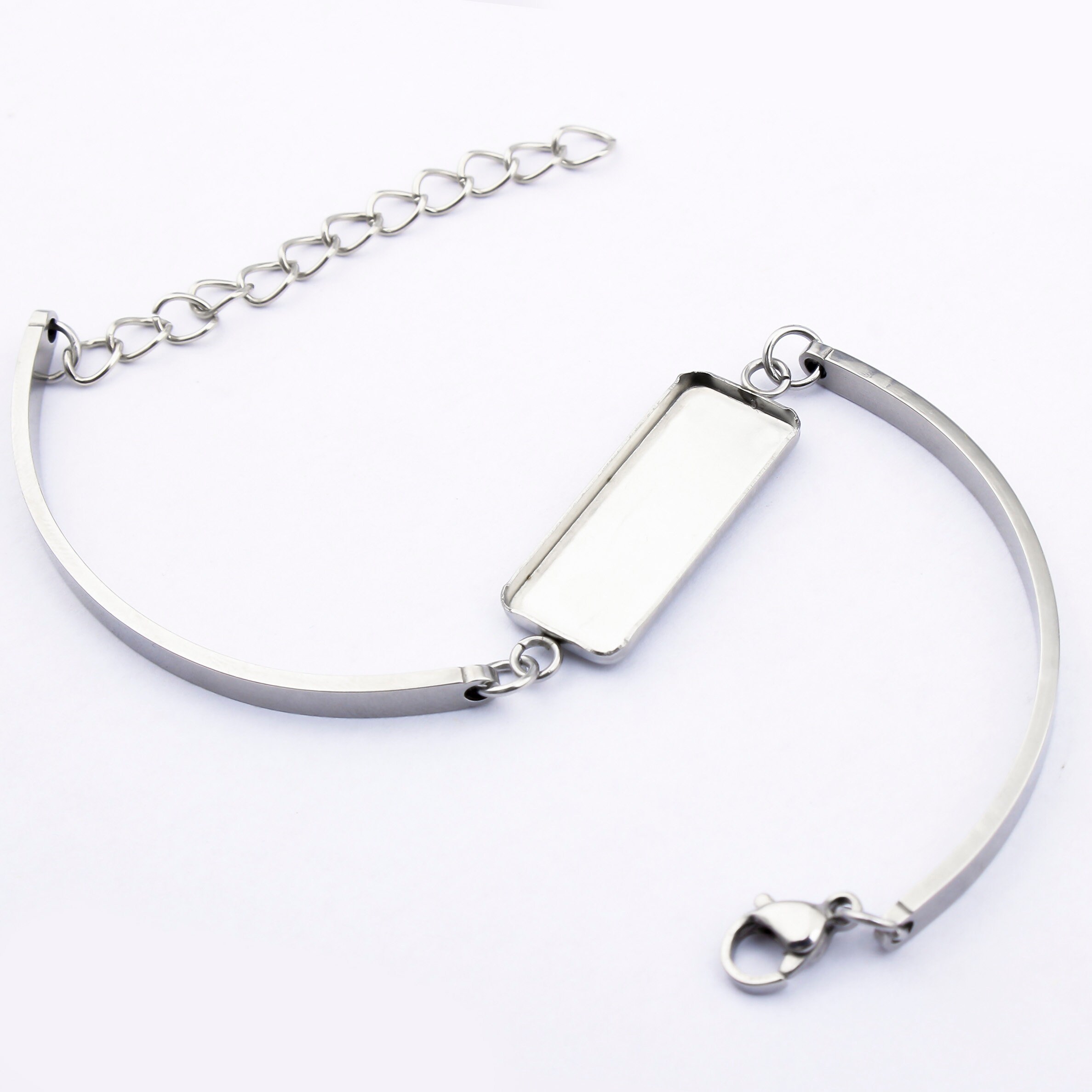 5pcs Stainless Steel Rectangle 10x25mm Bezel Bracelet Blanks - Etsy