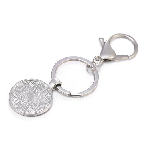 5pcs/lot Keychain With Pendant Bezel Blank Fit 25mm Cameo - Etsy