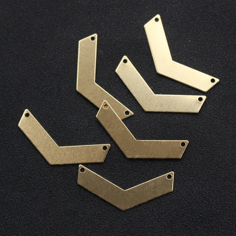 50pcs Raw Brass V Shape Pendant Charms - Etsy
