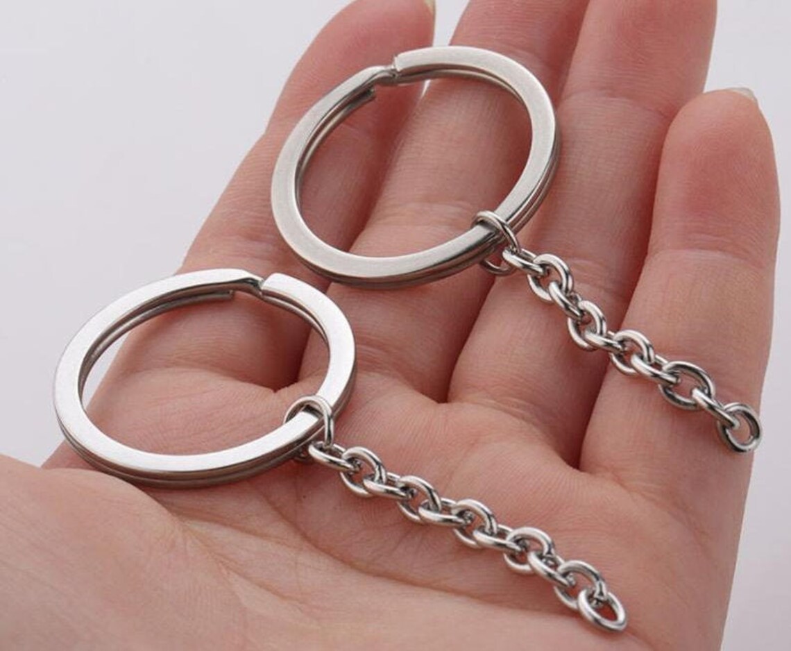 10pcs/lot Stainless Steel Keychain Pendant Bezel Blank, 25mm Keychains ...
